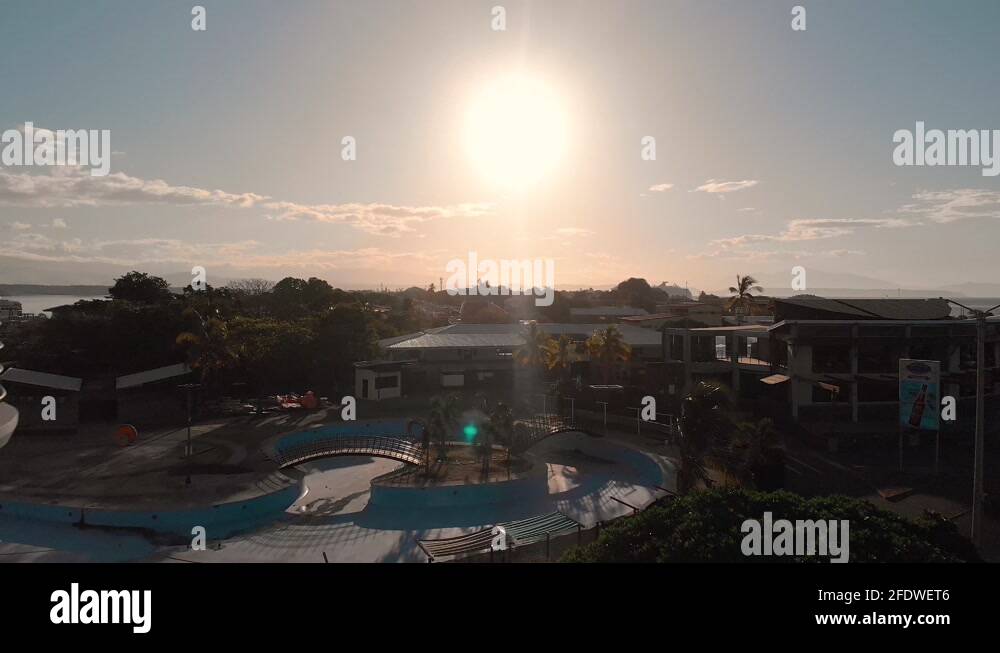 Bright Sun Shining At Puntarenas, Port Town On Costa Rica's Gulf Of ...