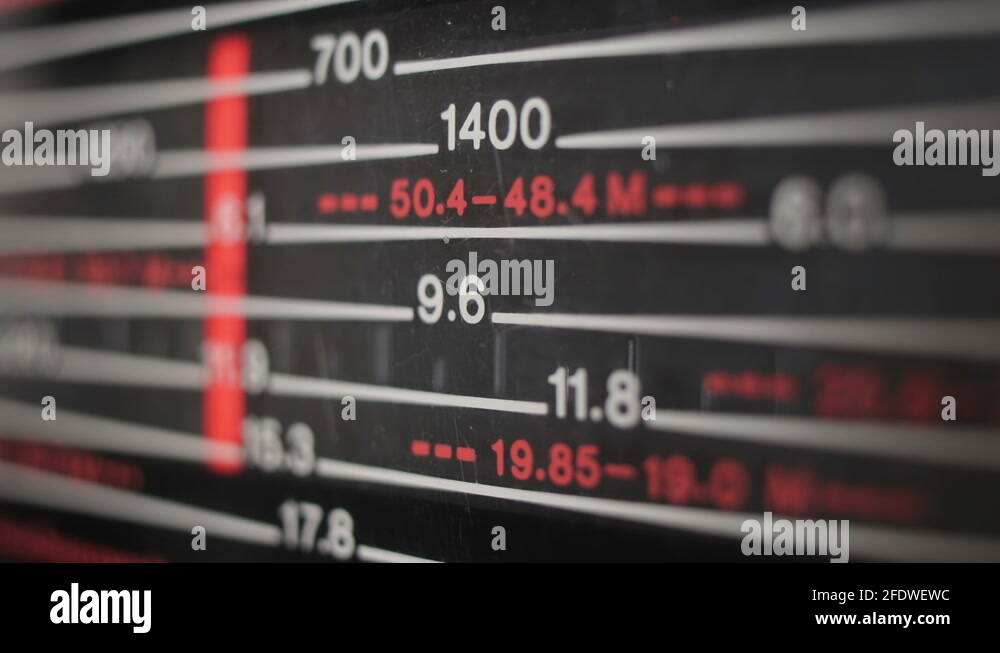 Tuning Analog Radio Dial Frequency of the Vintage Receiver Stock Video ...