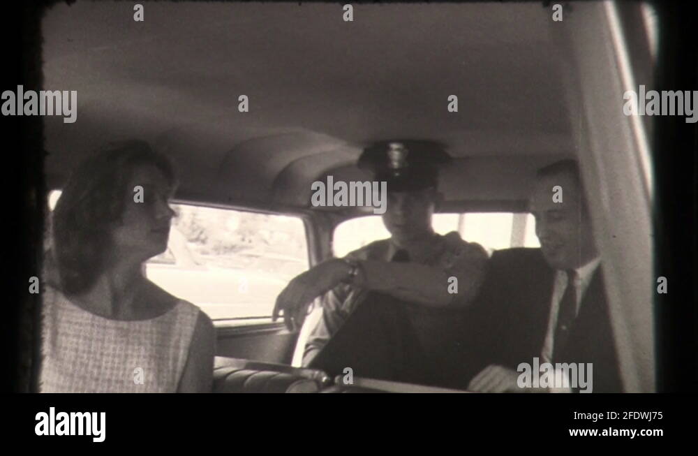 Archival Film Footage of Criminals in the Back of Sheriff Police Car ...