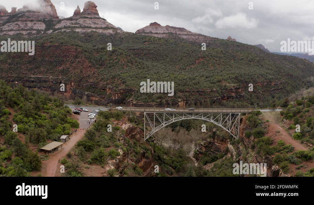 Stunning View Of The Midgley Bridge And Parking Lot In Sedona, Arizona ...