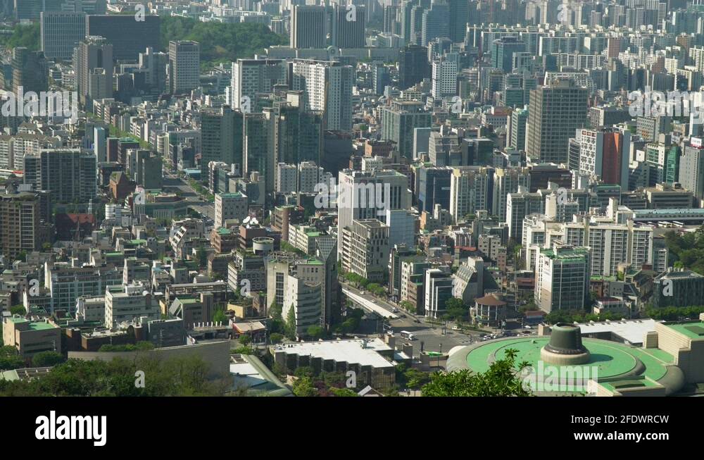 Seoul city downtown Seocho district from top Stock Video Footage - Alamy