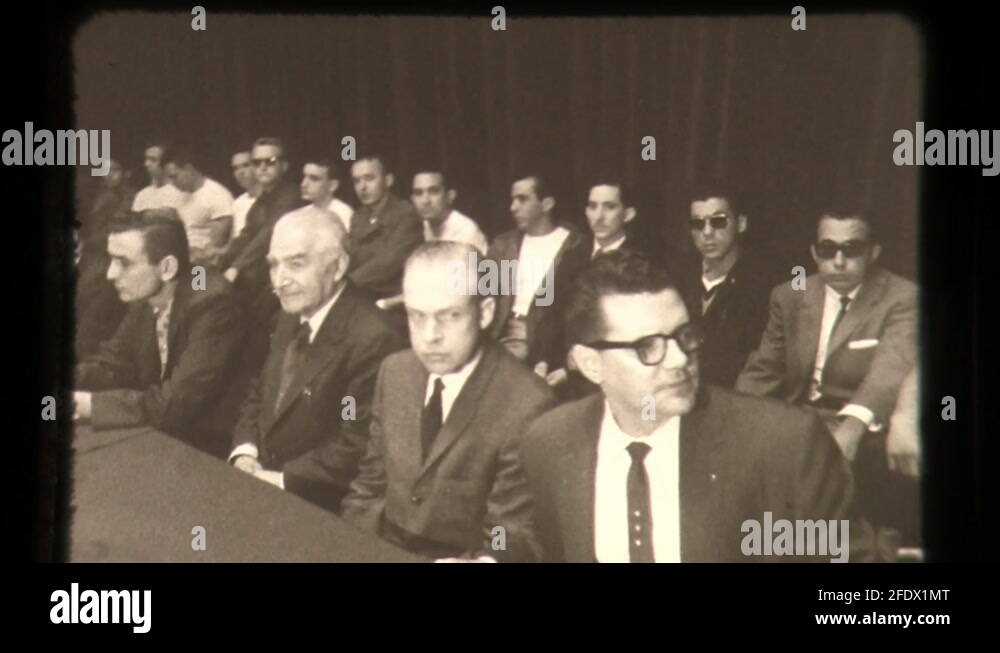 Table of Men Sitting Under Communist Sign, Communism Cold War Stock ...