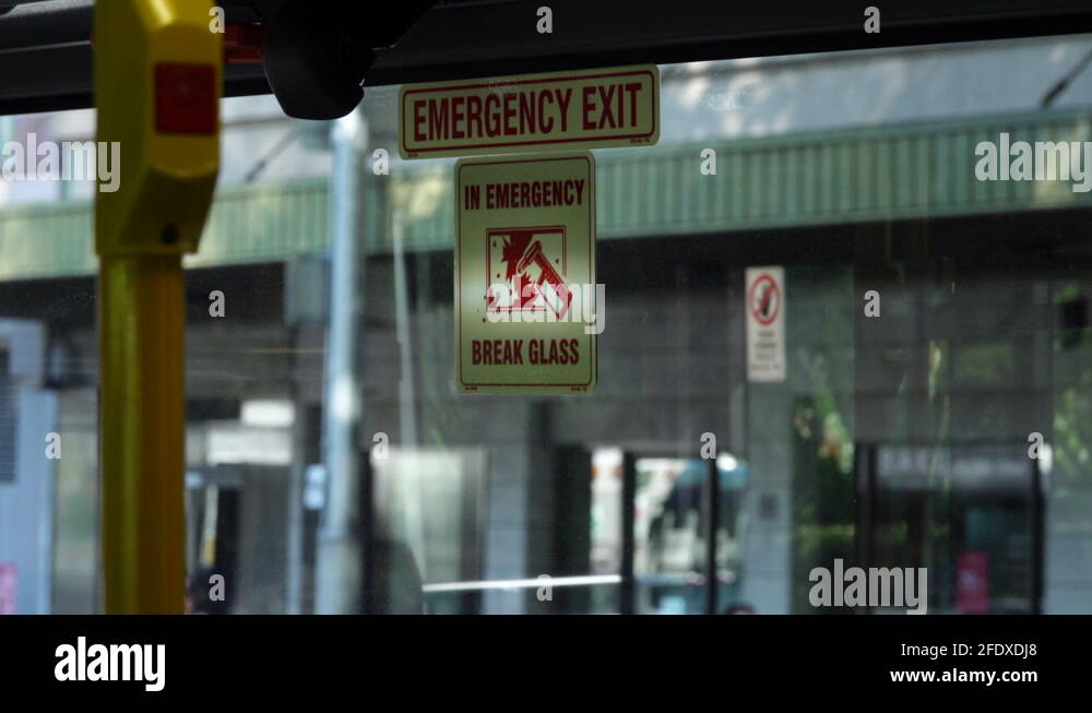 Bus Emergency Exit Sign Stock Videos And Footage Hd And 4k Video Clips