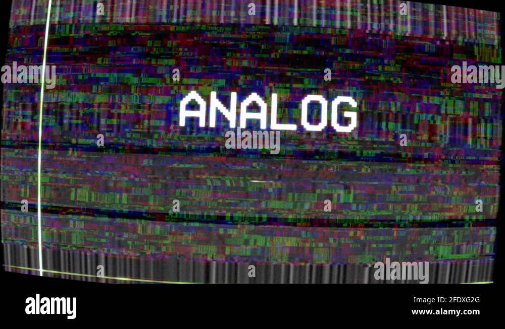 Analog on an analog signal in a TV. image with VHS signal interference ...
