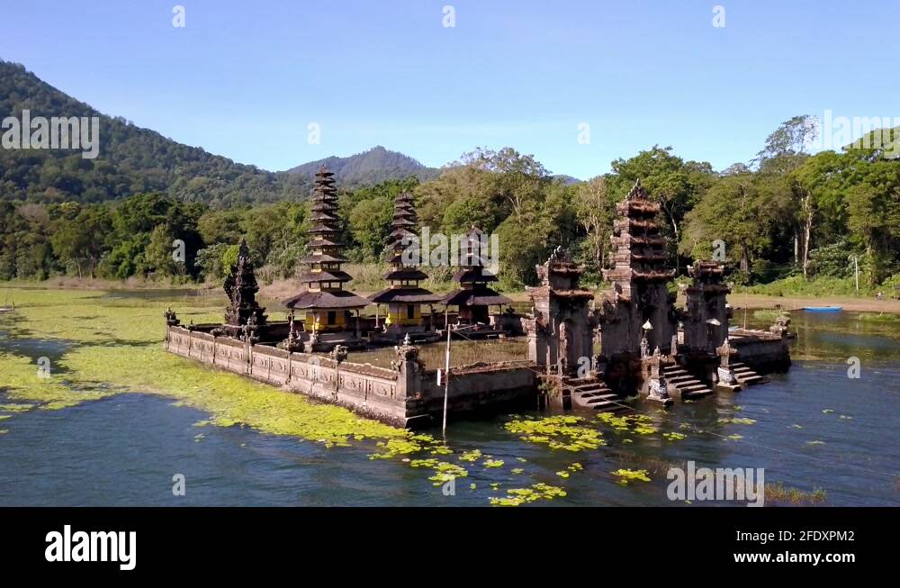 Pura Ulun Danu Water Temple in Lake Tamblingan Bali Indonesia flood ...