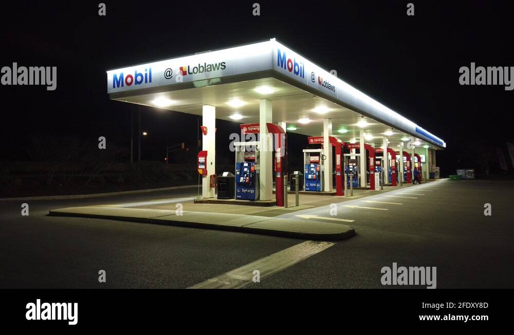 Mobil service station at night Stock Videos & Footage - HD and 4K Video ...