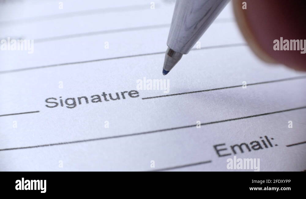 Signing sign ballpoint blue signature Stock Videos & Footage - HD and ...