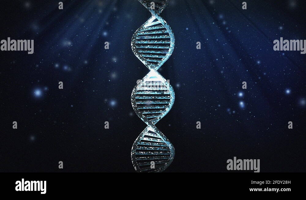 Artistic DNA structure rotating animation background with white ...