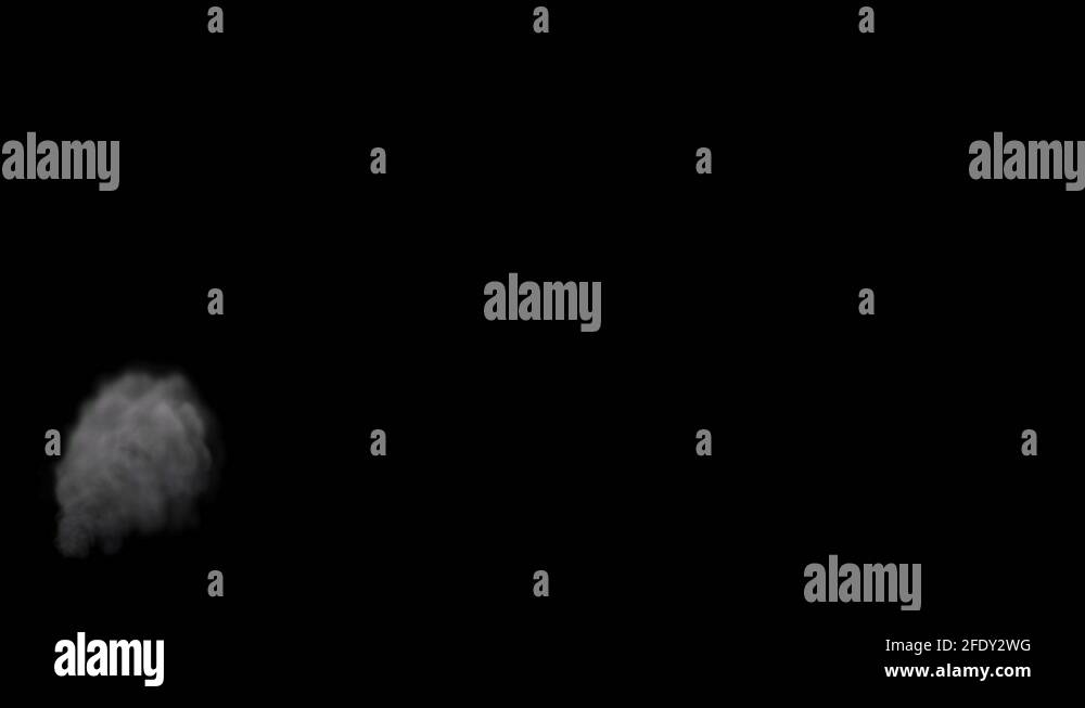 Simple heavy smoke visual effect on black background 3D animation. Use ...
