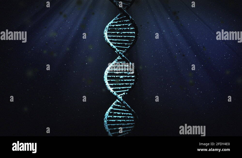 Artistic DNA structure rotating animation background with dark or sick ...