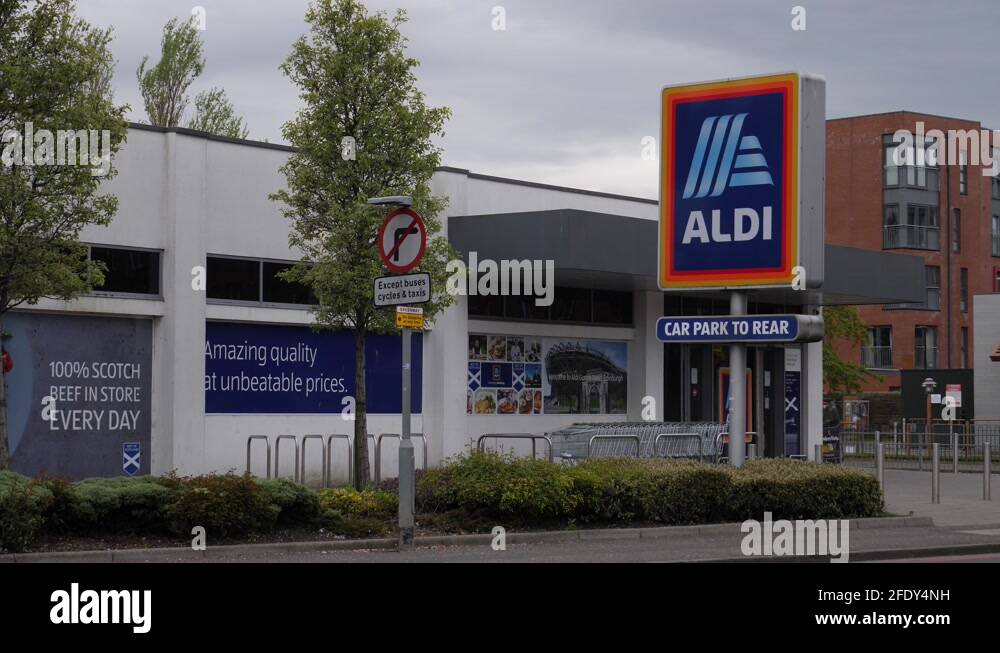 Aldi shop sign logo Stock Videos & Footage - HD and 4K Video Clips - Alamy