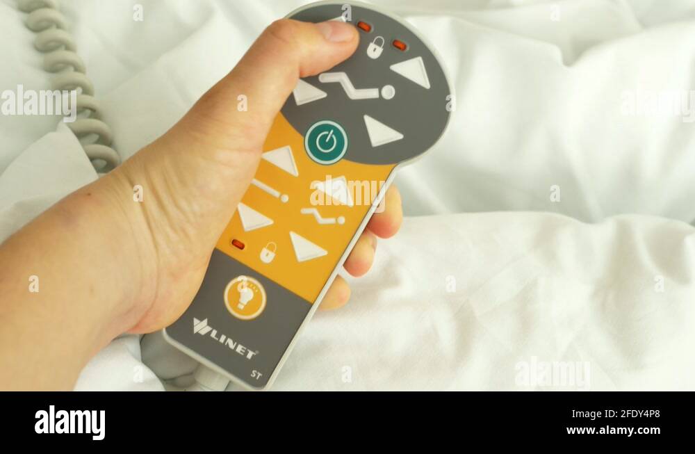 using hospital bed control panel pilot remote controller Stock Video ...