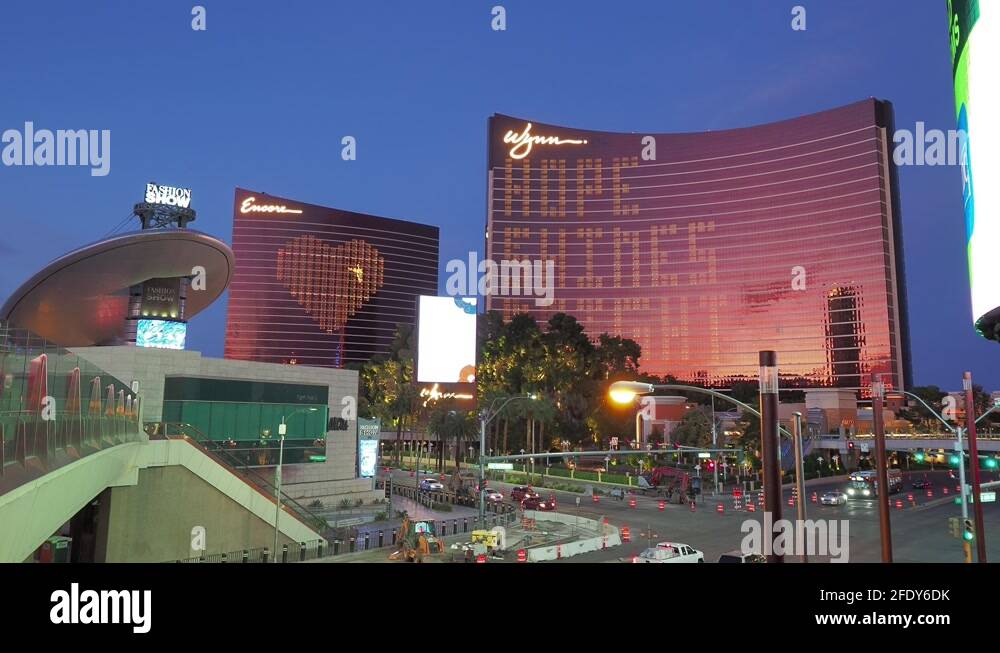 Night special lockdown scene of the famous Wynn Casio on Las Vegas ...