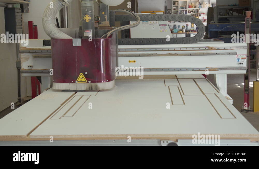 CNC router cutting design in material without people. Robotic wood ...