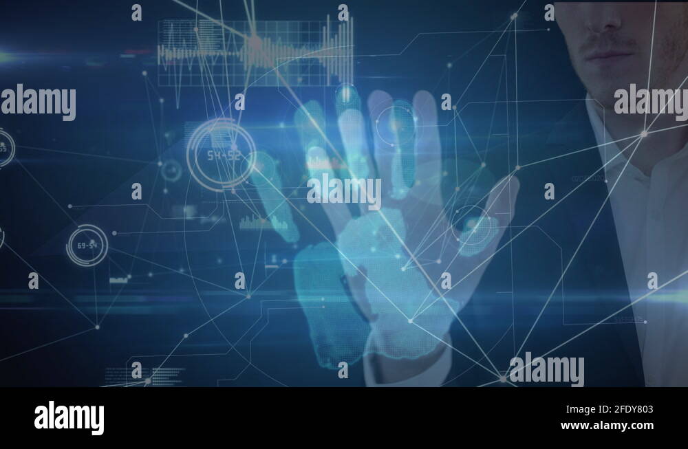 Caucasian business man touching screen Stock Videos & Footage - HD and ...