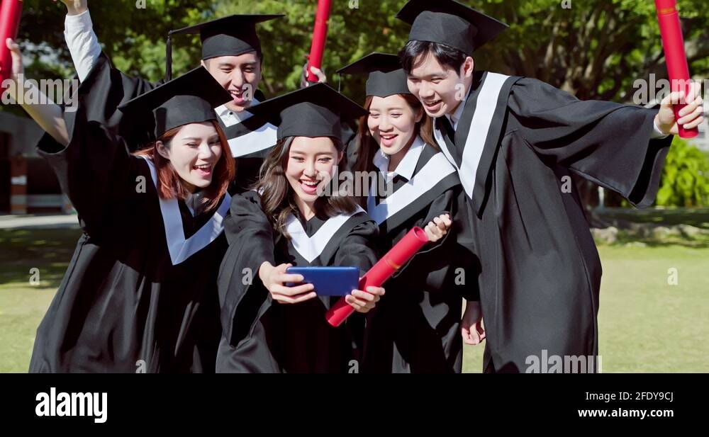 group happy graduates students Stock Video Footage - Alamy