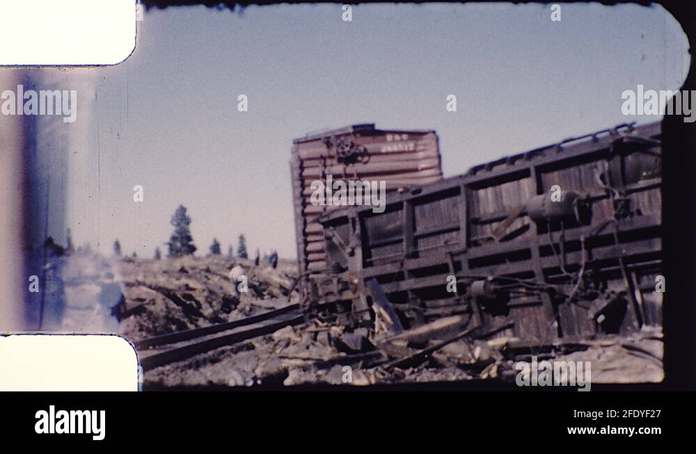 1950s Train Wreck Boxcars Railroad Accident Crash Vintage Film Home ...