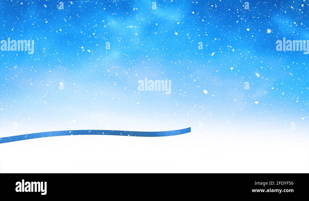 Animation of a Christmas tree shape made from a blue ribbon appearing ...