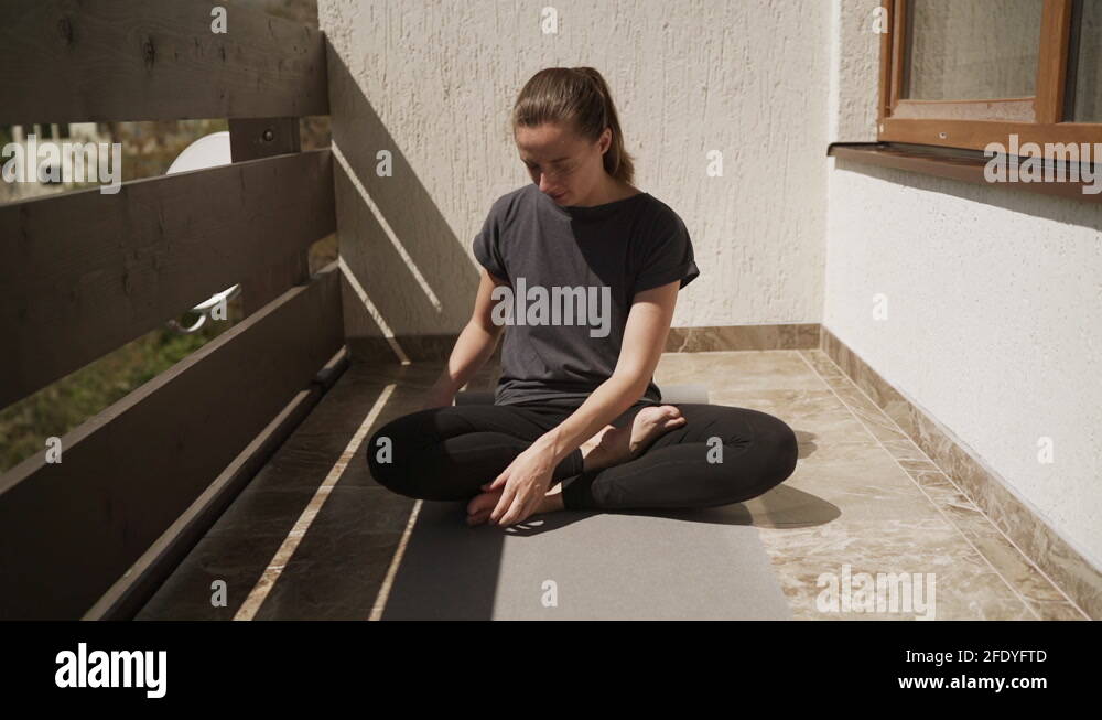 Exercise failure concept at home. Beginner athlete woman learning yoga ...