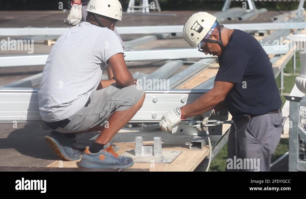 Aluminum frame workers Stock Videos & Footage - HD and 4K Video Clips ...