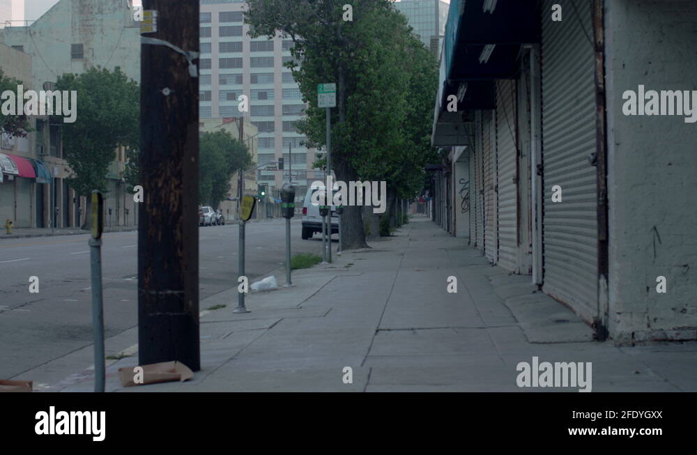 Empty LA sidewalk in the morning Stock Video Footage - Alamy