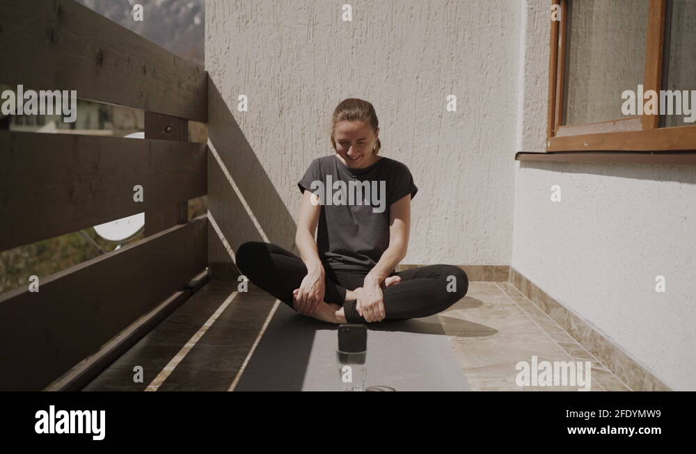 Exercise failure concept at home. Beginner athlete woman learning yoga ...