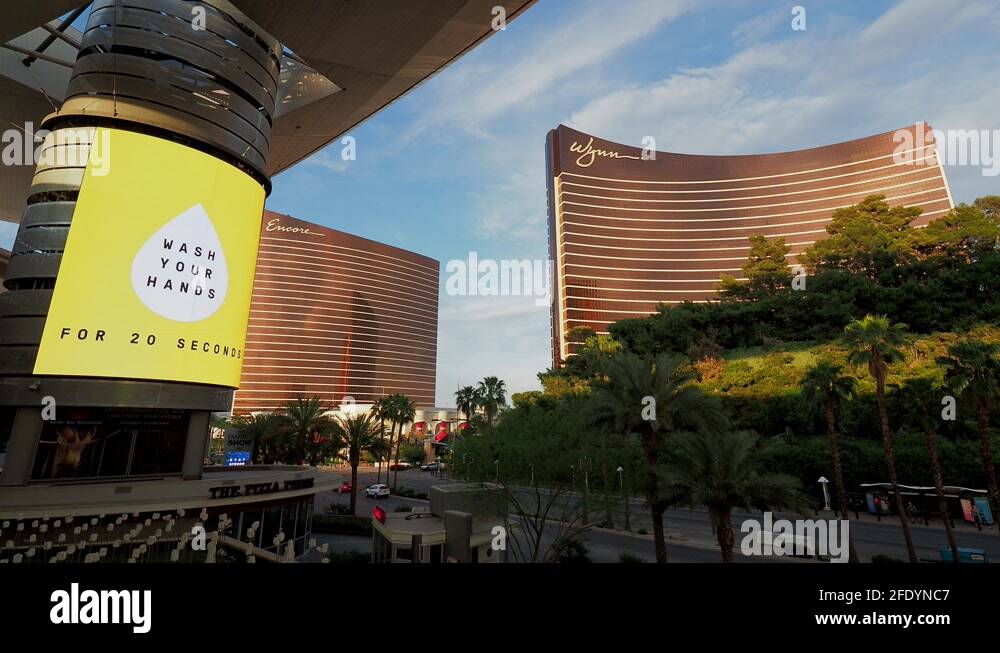 Night special lockdown scene of the famous Wynn Casio on Las Vegas ...