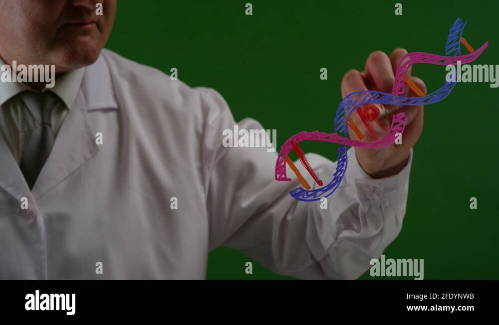 Scientist Drawing DNA Symbol On Green Screen Stock Video Footage - Alamy