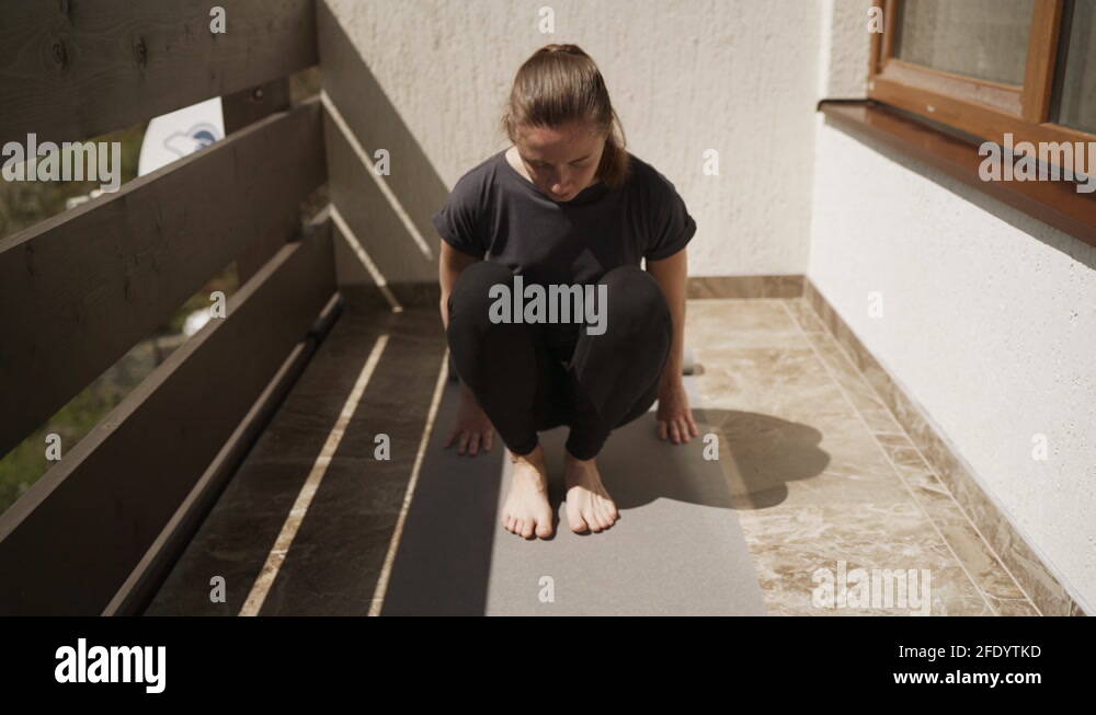 Exercise failure concept at home. Beginner athlete woman learning yoga ...