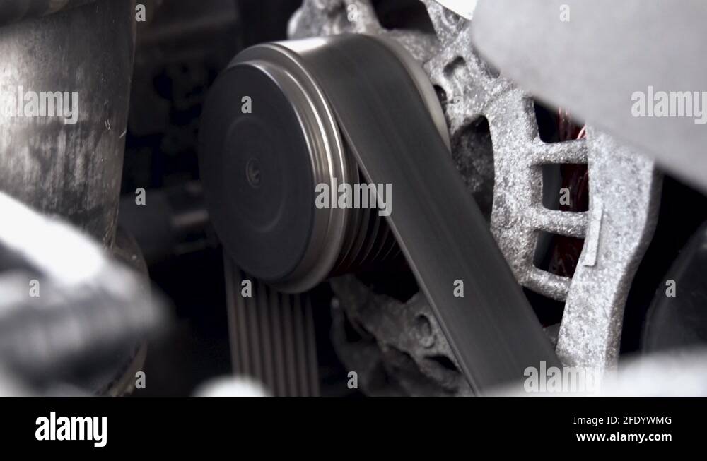 Extreme Close Up, Ford Ranger Wildtrack Engine Belt Running Stock Video ...