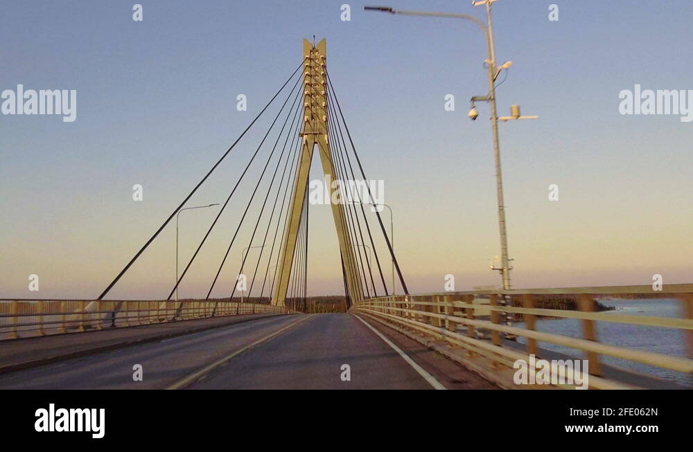 Cable Structure Of Replot Bridge in Vaasa, Finland. Tilt Up Then Tilt ...