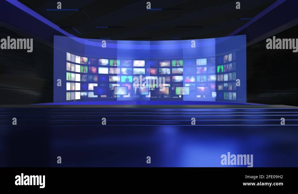 Blue TV Studio Background, Media and Technology Stock Video Footage - Alamy