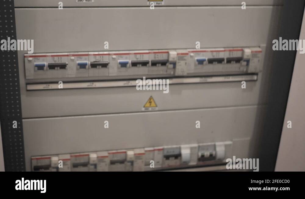 switches on the electrical panel with numbers. inscriptions in Italian ...