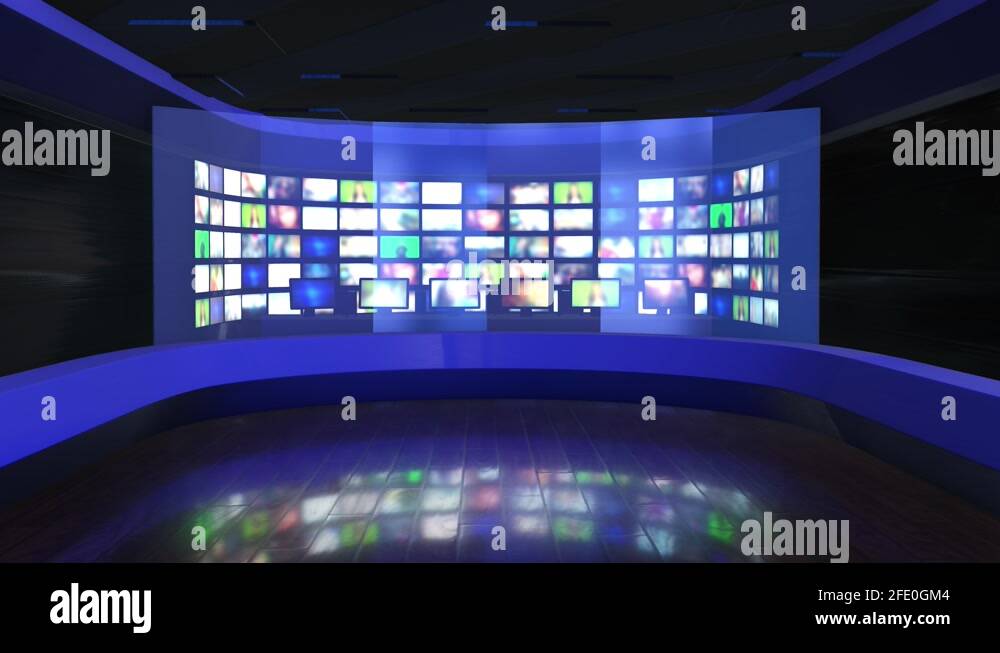 Blue TV Studio Background, Media and Technology Stock Video Footage - Alamy