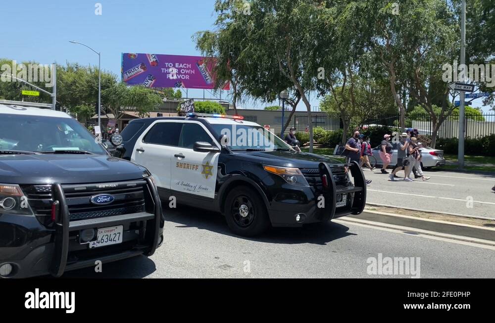 West Hollywood Police Patrol Cars on La Cienega Boulevard and Santa ...