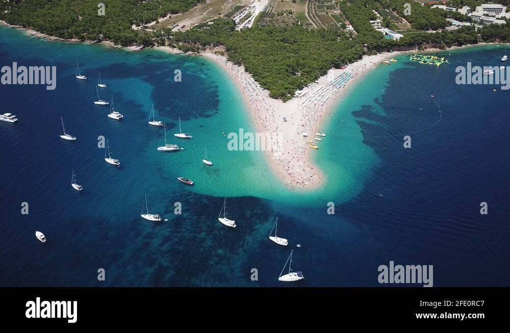 Golden Cape Beach aka Zlatni Rat, Brac Island, Croatia, Aerial View of ...