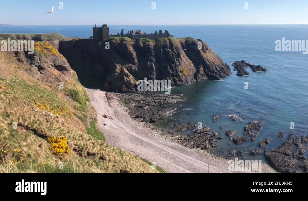 Scotland, The scenic cliffs beside Dunnottar Castle the Northeast coast ...