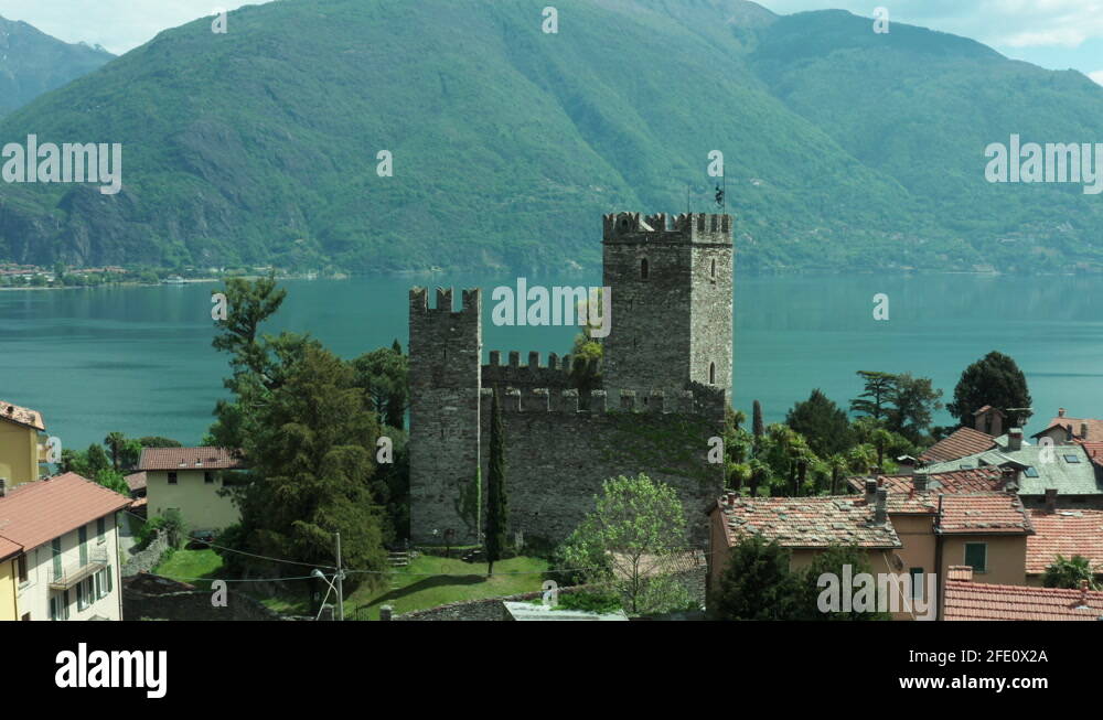 Medieval Castle on Lake Como, Italy Stock Video Footage - Alamy