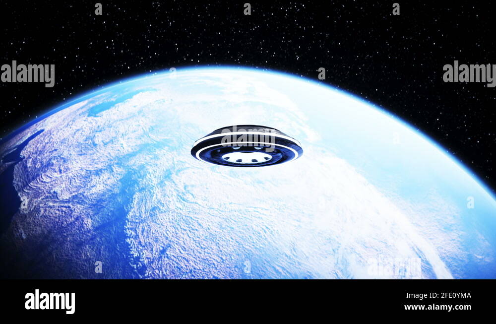 UFO in outer space. Realistic 4k animation Stock Video Footage - Alamy