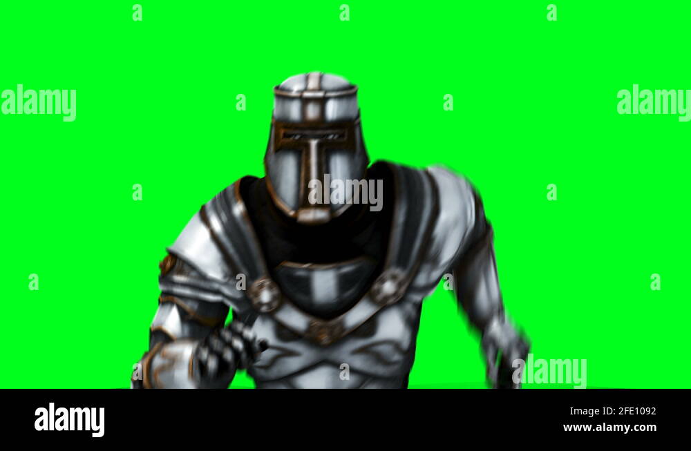 Knight animation. Phisical motion blur. Realistic green screen 4k ...