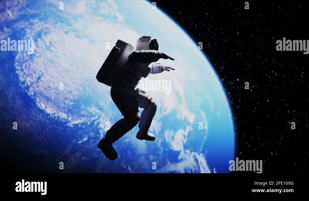 Astronaut levitation in space. Realistic 4k animation Stock Video ...