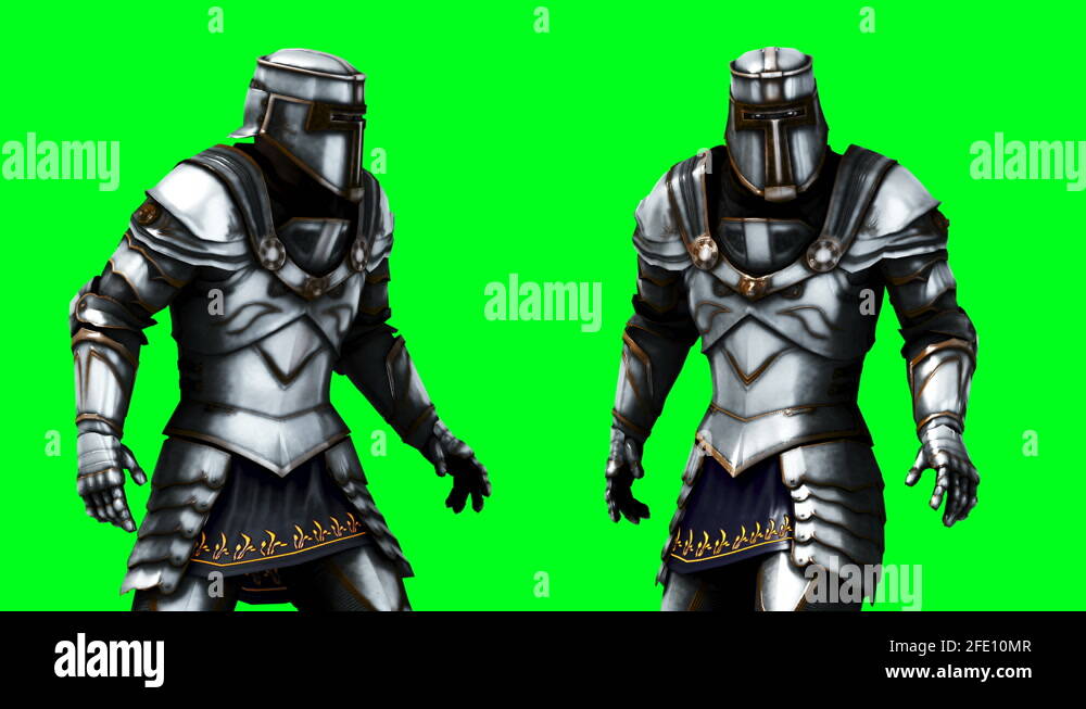 Knight animation. Phisical motion blur. Realistic green screen 4k ...