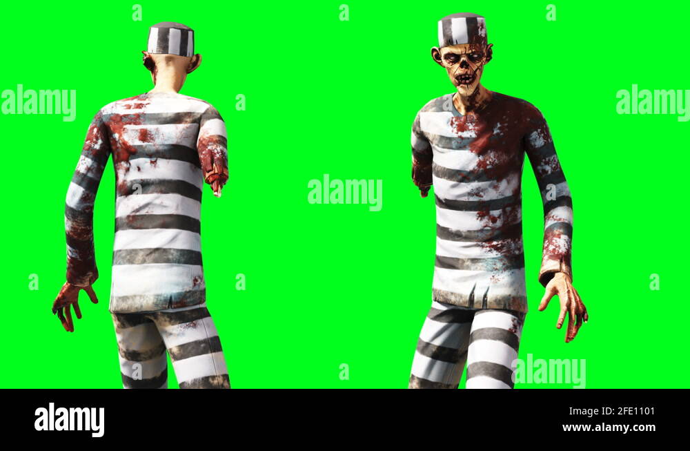 Zombie animation. Phisical motion blur. Realistic green screen 4k ...
