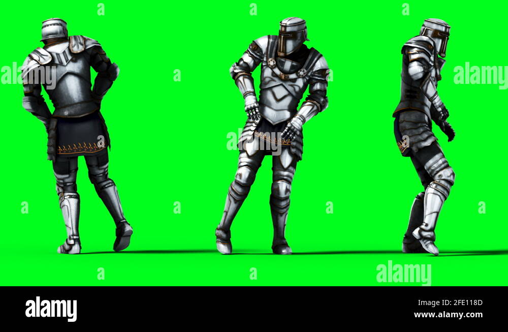 Knight animation. Phisical motion blur. Realistic green screen 4k ...