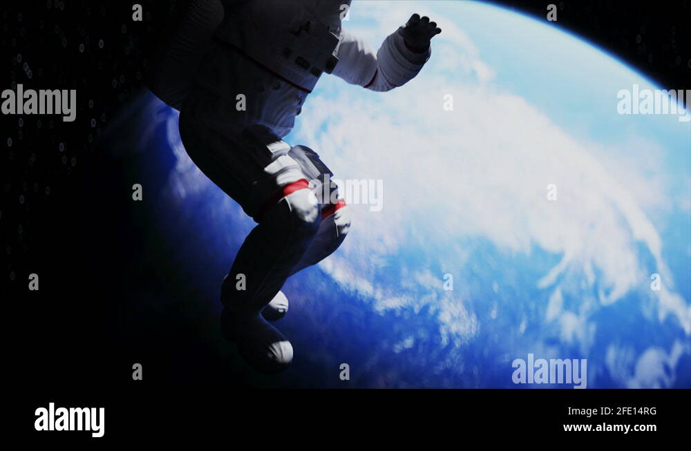 Astronaut levitation in space. Realistic 4k animation Stock Video ...