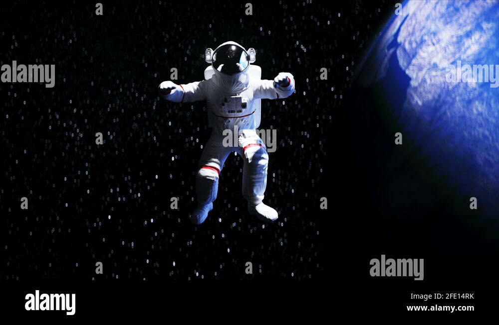 Astronaut levitation in space. Realistic 4k animation Stock Video ...