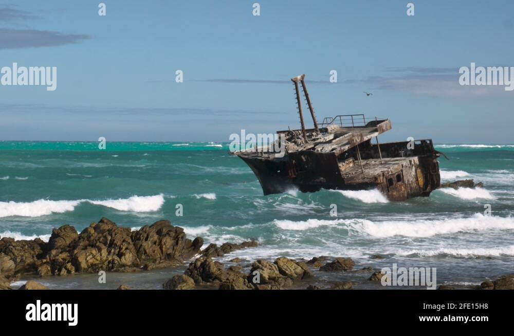Atlantic and the indian ocean at cape agulhas Stock Videos & Footage ...