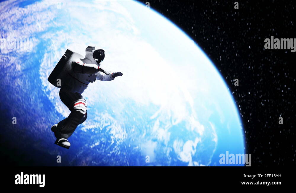 Astronaut levitation in space. Realistic 4k animation Stock Video ...