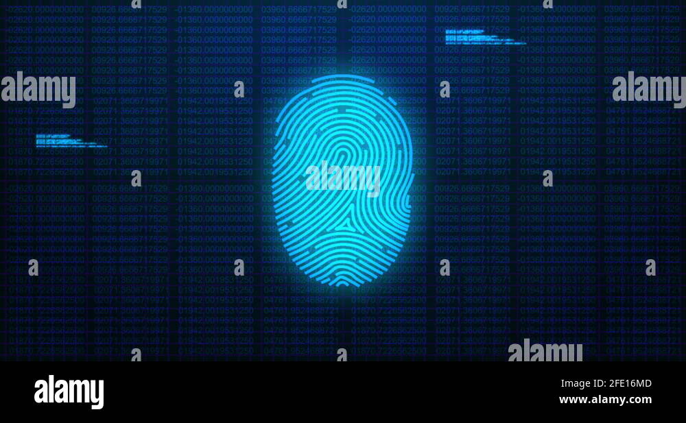 Animation digital interface biometric fingerprint Stock Videos ...