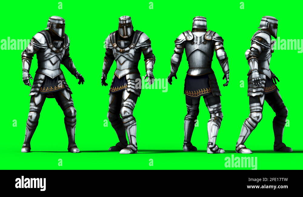Knight animation. Phisical motion blur. Realistic green screen 4k ...